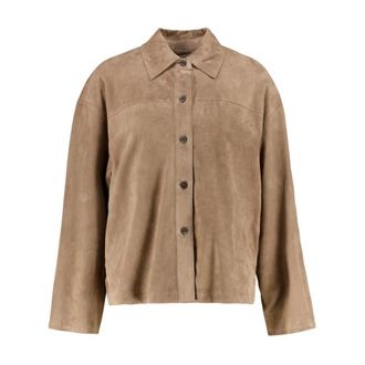 Arma Fenna Leder-Overshirt - - Jackets - Damen - Braun - XL
