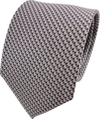 TigerTie cravate en soie argent gris anthracite à motifs - cravate en soie silk