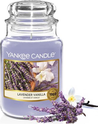 Yankee Candle Company Duftkerze im Glas (gro&szlig;) | Lavender Vanilla | Kerze mit langer Brenndauer bis zu 150 Stunden | Perfekte Geschenke f&uuml;r Frauen