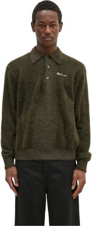 Thisisneverthat Polo en maille shaggy avec logo SCT - Homme - Pulls - Vert - Taille: M