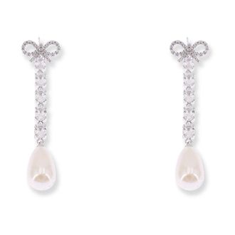 Self Portrait Femme, Accessoires, Gris, Taille: ONE Size Boucles dOreilles Cristal et Perle