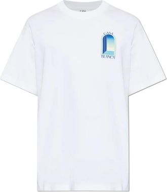 Casablanca Homme, Tops, Blanc, Taille: L T-shirt &agrave; Arche D&eacute;grad&eacute;