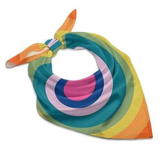 Generic Écharpe minimaliste arc-en-ciel carrée en soie légère et colorée pour cheveux respirant Cadeau pour homme et femme, multicolore, 60x60cm