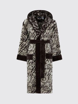 Philipp Plein Peignoir &agrave; capuche en &eacute;ponge de coton et logo jacquard