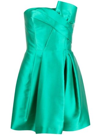 Alberta Ferretti robe courte &agrave; fronces - Vert