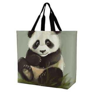 Generic Adorable Petit Panda Sac Fourre-Tout L&eacute;ger Tote Bag D&eacute;contract&eacute; Sac Fourre Tout Pour Gym Shopping Plage