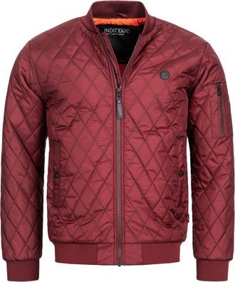 Indicode Herren Novak Bomberjacke mit Stehkragen | Steppjacke &Uuml;bergangsjacke f&uuml;r M&auml;nner Bordeaux, XL