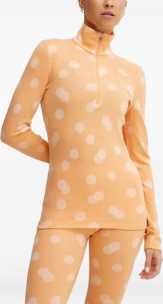 Icebreaker haut de ski à col zippé - Orange