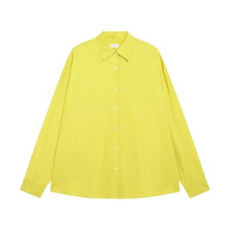 Dries Van Noten Chemise en popeline de coton - Femme - Blouses et Chemises - Jaune - Taille: 38 FR
