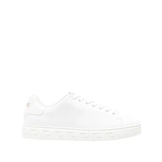 Versace Homme, Chaussures, Blanc, Taille: 41 EU Baskets Blanches Greca D&eacute;tail Logo Patch