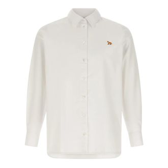 Maison Kitsun&eacute; Baby Fox Patch Klassisches Hemd - - Blouses & Shirts - Damen - Wei&szlig; - M