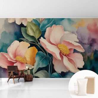 Tulup Tapete Tapete Vliestapete Mit Kleber - Fototapete Mit Motiv - Wandtapete Modern - Wanddeko Blumeneleganz 416x254 Cm