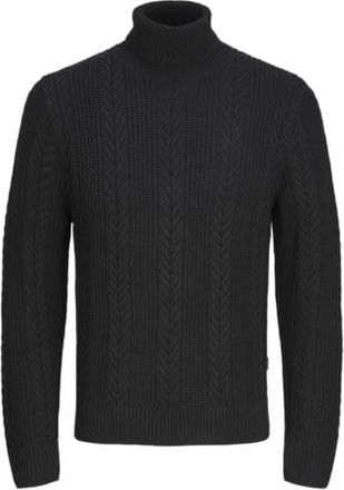 Jack & Jones Jcocipher Knit Roll Neck Pull en Tricot, Noir, L Homme