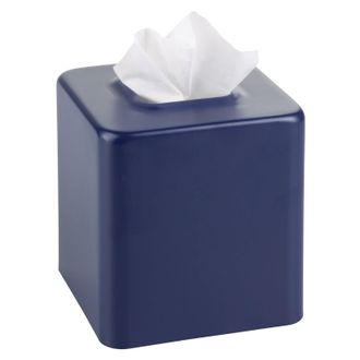 mDesign Kosmetikt&uuml;cherbox quadratisch - Papiert&uuml;cherbox f&uuml;r Hygienepapier im Bad - Box f&uuml;r Kosmetikt&uuml;cher im modernen Look - Mattes Navyblau