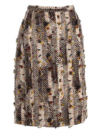 Gianfranco Ferre jupe mi-longue à détail appliqué - Marron