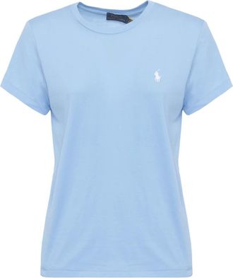Ralph Lauren Femme, Tops, Bleu, Taille: 44 FR T-shirt &agrave; col rond avec logo brod&eacute;