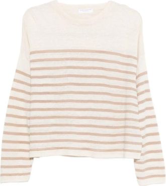 Majestic Filatures Femme, Pulls, Beige, Taille: 40 FR Maglione a righe