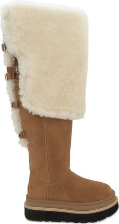 UGG x Sacai bottines en peau lainée - Marron