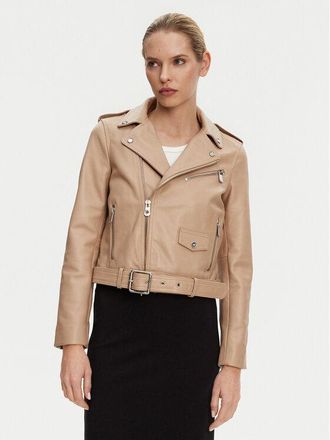 Pinko Lederjacke 103897 A21L Beige Regular Fit