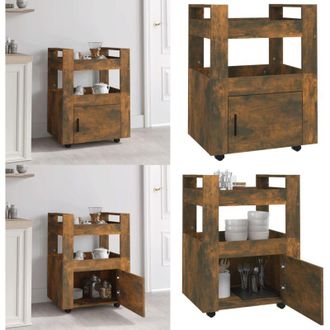 vidaXL K&uuml;chenwagen R&auml;uchereiche 60x45x80 cm Holzwerkstoff - K&uuml;chenwagen - Holzwerkstoff - K&uuml;cheninsel - K&uuml;chentisch - Regal - Home & Living