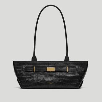DeMellier The New York Shoulder Croco noir DeMellier
