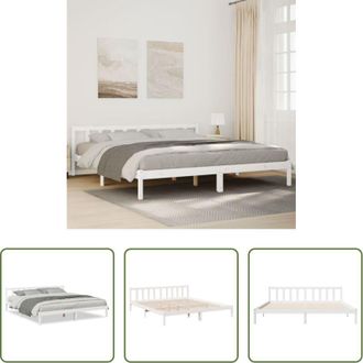 vidaXL vidaXL Holzbett extra lang - Massivholzbett Extra Lang ohne Matratze Wei&szlig; 200x210 Kieferholz
