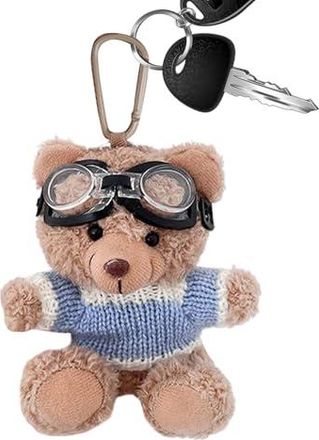 Generic Porte-cl&eacute;s ours mignon - Peluche avec tenue pull, pendentif de sac en peluche douillet | Mat&eacute;riau de remplissage doux, finition de qualit&eacute; sup&eacute;rieure 
