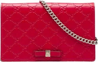 Gucci Portefeuille sur cha&icirc;ne Pre-owned - Femme - Pre-owned - Rouge - Taille: ONE Size