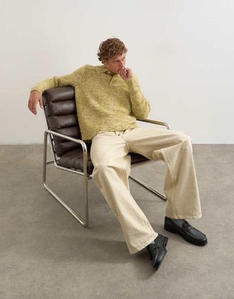 Topman polo en maille torsad&eacute;e coupe classique vert clair