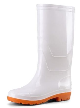 Pangolin Bottes de Pluie Imperm&eacute;ables Unisexe - PVC Antid&eacute;rapant, Confortables & R&eacute;sistantes - Bottes de Jardin, Travail, Agriculture, P&ecirc;che, Cuisine Blanc-C 3
