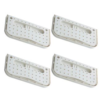 Amosfun 4 St&uuml;ck Faltbare Wandschuhregale aus Wei&szlig;em Kunststoff mit Klebemontage Platzsparende Schuhaufbewahrung f&uuml;r Badezimmer Eingangsbereich und Wohnmobil