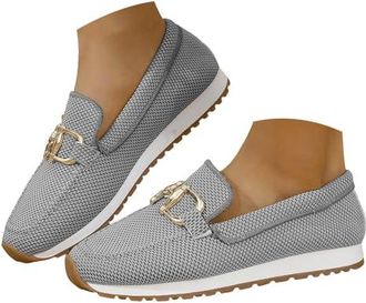 Generic Mocassins pour femme, chaussures orthop&eacute;diques d&eacute;contract&eacute;es et confortables &agrave; enfiler avec soutien de la vo&ucirc;te plantaire, antid&eacute;rapantes, respirantes