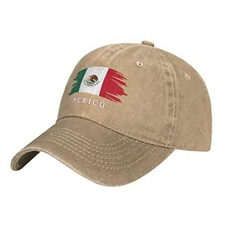 Generic Casquettes De Golf Drapeau du Mexique Beige Vintage Pare-Soleil Casquette R&eacute;glable Visiere pour Festivals Ext&eacute;rieur P&ecirc;che