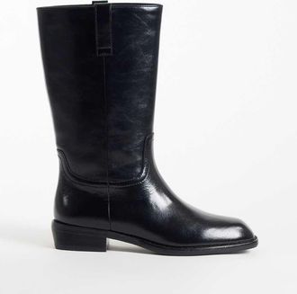 Steve Madden Primo niedrige Ankle-Boots aus schwarzem Leder