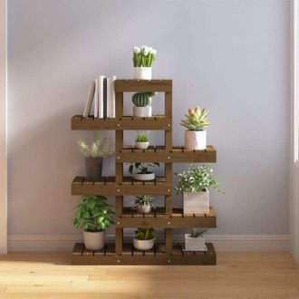 vidaXL Pflanzenst&auml;nder Honigbraun 85x25x109,5 cm Massivholz Kiefer Vidaxl