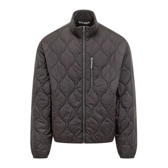 Palm Angels Homme, Vestes, Noir, Taille: 44 FR Veste matelass&eacute;e cintr&eacute;e avec logo