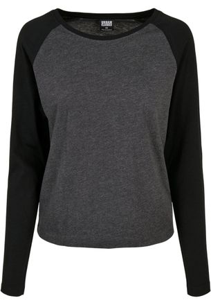 Urban Classics Ladies Contrast Raglan Longsleeve Frauen Langarmshirt Charcoal/schwarz S