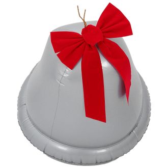 Aboofan Aufblasbare Weihnachtsglocke mit Schleife Gro&szlig;e Silberne Outdoor Dekoration f&uuml;r Garten und Terrasse Wetterfeste H&auml;ngende Weihnachtsdeko