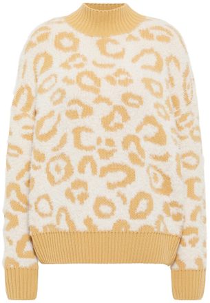 Faina Strickpullover Damen Wollweiss Hellkamel