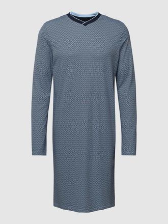Schiesser Nachthemd mit Allover-Muster Modell Fine Interlock