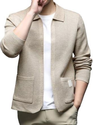 Generico Pull Cardigan Homme en Tricot Doux Pull &Eacute;l&eacute;gant Cardigan avec Revers en Tricot Tresses Col V&ecirc;tements dext&eacute;rieur Ninja Samoura&iuml; Japonais pour Ensembles