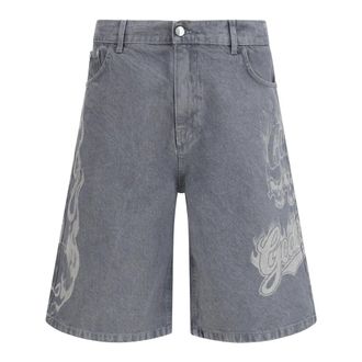 GCDS Gcds - Shorts Baggy Riders - Homme - Shorts - Gris - Taille: W34