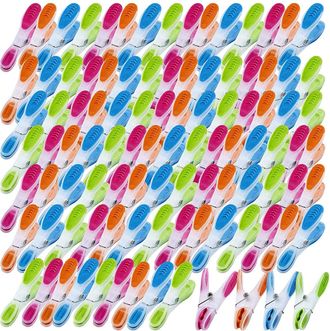 Pearl Softgrip-Wäscheklammern: Extra starke Wäscheklammern mit Soft-Grip, 100 Stück, in 4 Farben (ohne Abdrücke, Kleiderklammern, Wäscheklammer Abdruck)