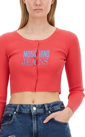 Moschino Cropped Viscose Cardigan - White