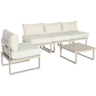 Sweeek Modulares Gartenm&ouml;bel-Set aus Aluminium f&uuml;r 4 Personen