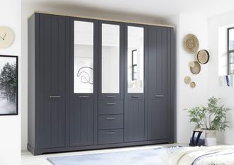 M&ouml;belando Kleiderschrank Dreht&uuml;renschrank W&auml;scheschrank Schlafzimmer Schrank Edda I