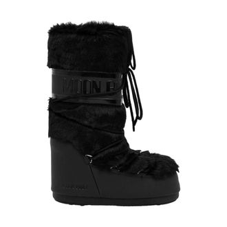 Moon Boot Femme, Chaussures, Noir, Taille: 35 EU Botte MB Icon Faux-Fur