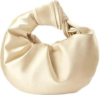 Generic Pochette en satin pour femme, pochette de soir&eacute;e pliss&eacute;e formelle pour invit&eacute;es de mariage, sac &agrave; main avec poign&eacute;e nou&eacute;e pour mariage, bal, cocktail,