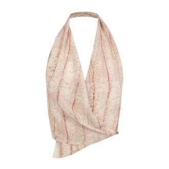 Cortana Seidentop mit Ironie-Print - - Tops - Damen - Beige - XS
