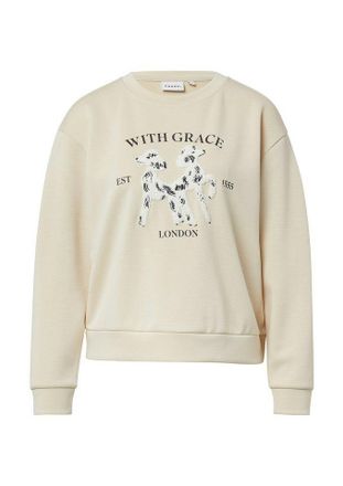 Comma Sweatshirt mit Print und Aufn&auml;hern
